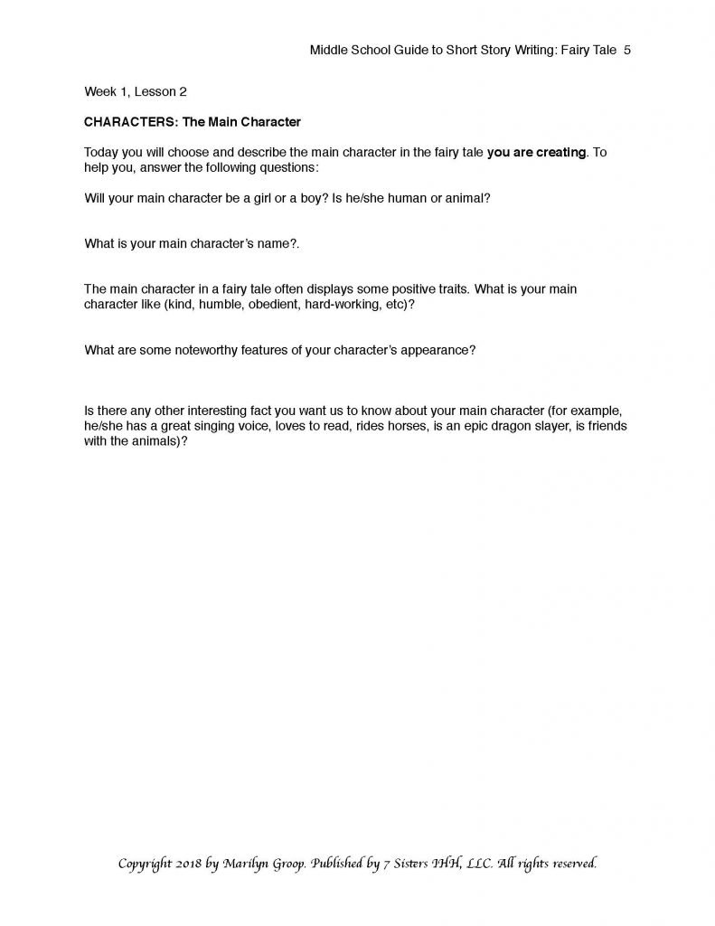 Excerpt from Middle School Short Story Writing Guide: Fairy Tales